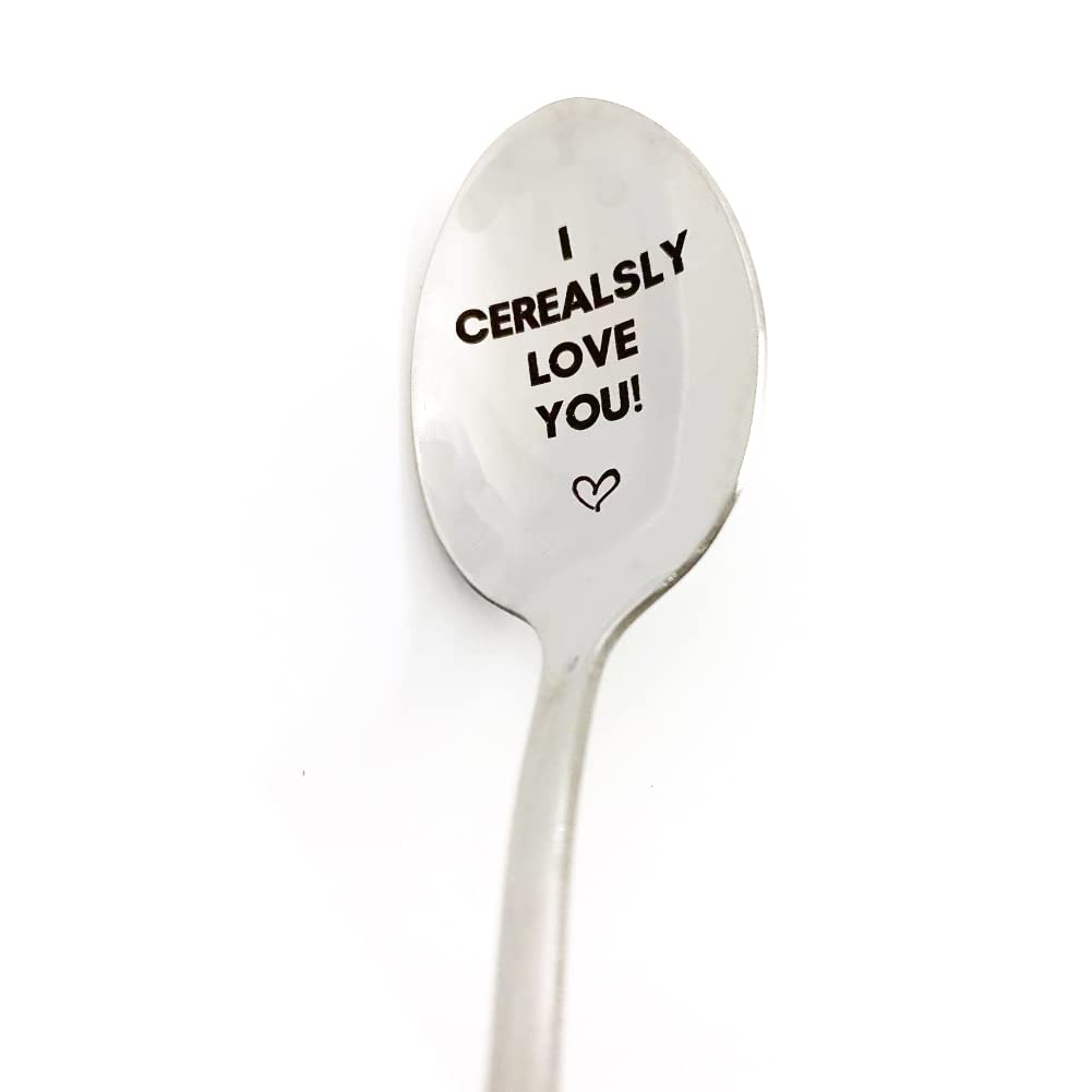 Anniversary Birthday Gifts for Couples Gifts for Husband Wife I Cerealsly Love You Spoon Gift for Boyfriend Girlfriend Christmas Gifts for Couples Funny Gifts for Women Men