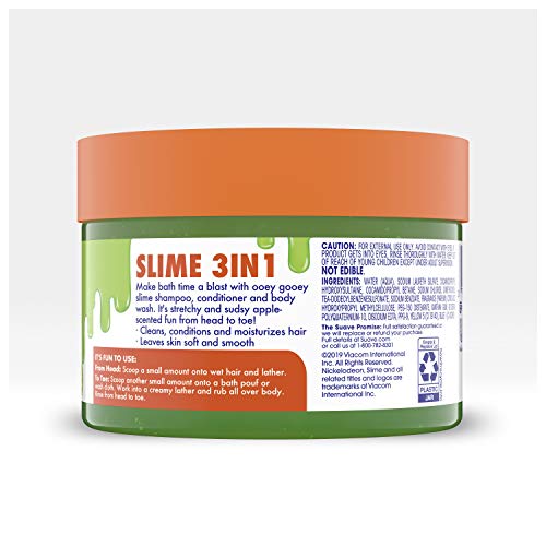 Suave Kids Shampoo, Conditioner, Body Wash 3 in 1 for Ease Gooey Green Apple Tear-Free 10 oz
