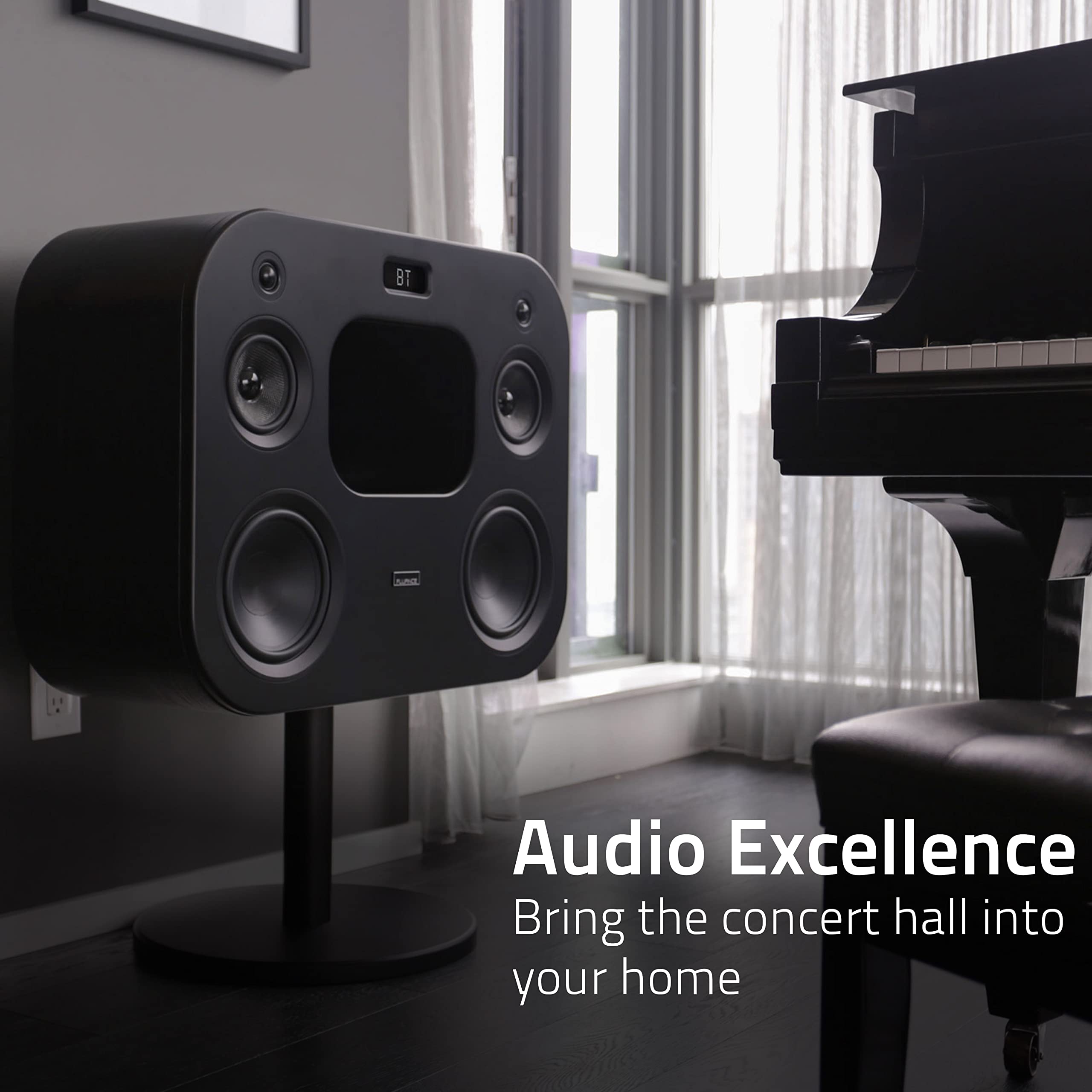 Fluance Fi70 Three-Way Wireless High Fidelity Music System with Powerful Amplifier & Dual 8" Subwoofers (Black Ash)