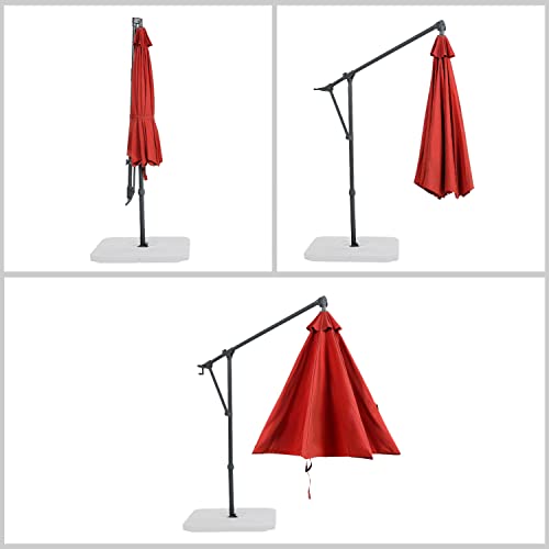 BPS Patio 10FT Off-set Hanging Umbrella Aluminum Cantilever Umbrella,Waterproof UV Protection Outdoor Umbrella with Ventilation for Backyard/Garden