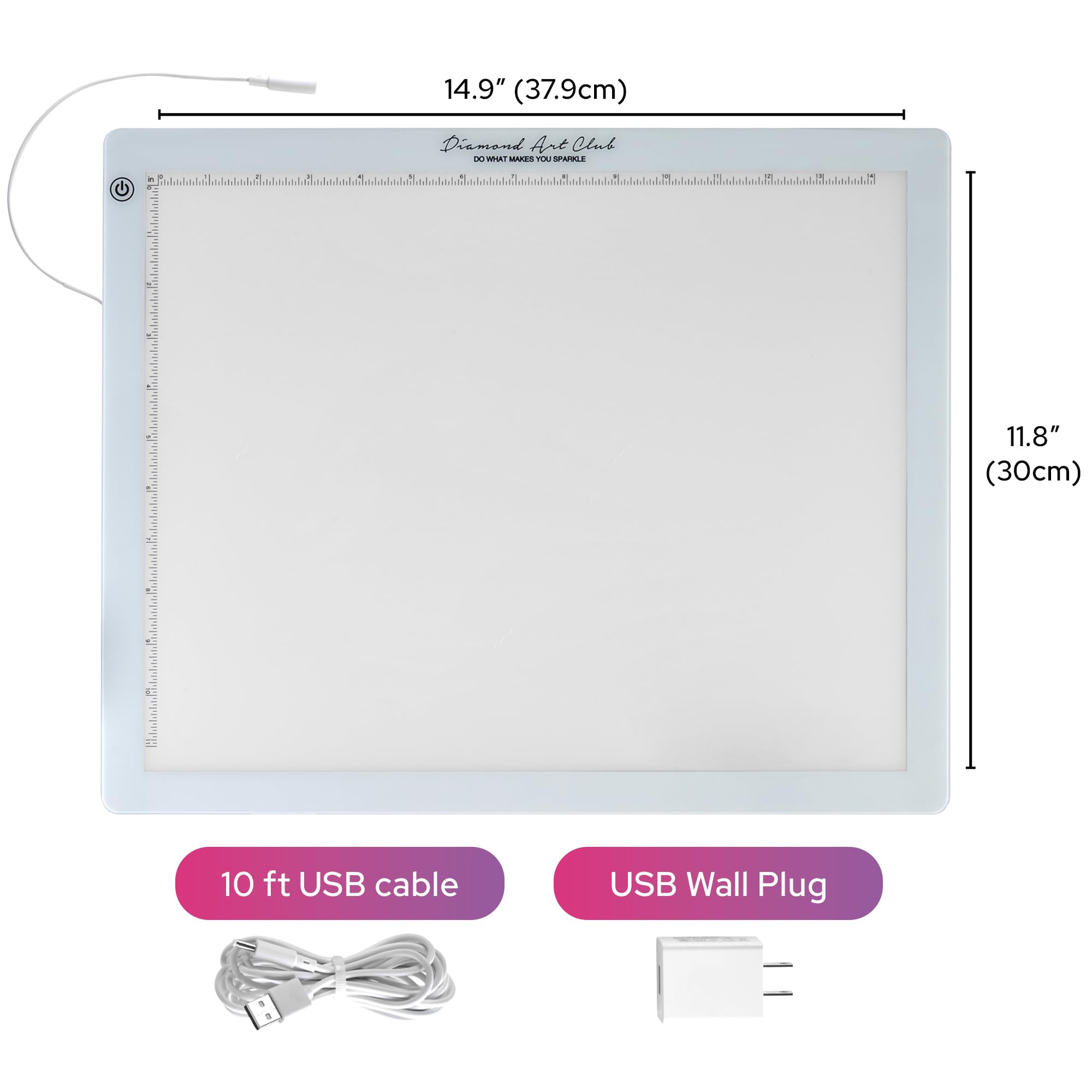 Diamond Art Club Light Pad, USB LED Light Board for Diamond Painting and DIY Crafting, 5D Diamond Art Tools and Accessories, 16.6" x 13.5"