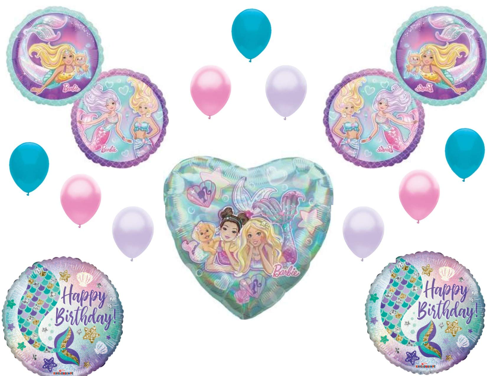 C and S Party Supply Mermaid Happy Birthday Party Balloons Decoration Supplies Ocean