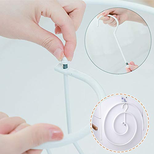 Clothes Drying Rack Stainless Steel, Spiral Clothes Hangers Space Saving Rack, Multifunction Rotating Shaped Drying Rack Quilt Bed Sheet Bedspread Blanket Airer Holder for Home Laundry Hotel, White