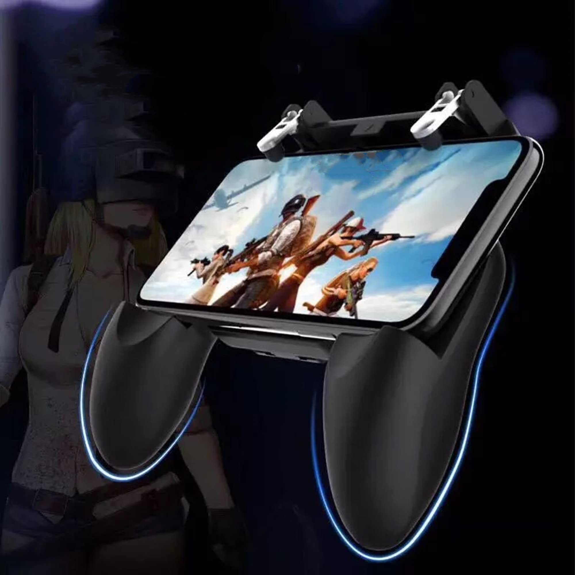 AOXIAOAI Mobile Game Trigger Joystick Gamepad controller for 4.7-6.5 Inch Smartphone (trigger)