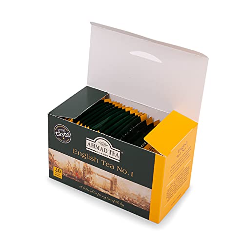 Ahmad Tea English Tea No.1 Teabags, Black Tea, 20 ct (Pack of 1) - Caffeinated & Sugar-Free