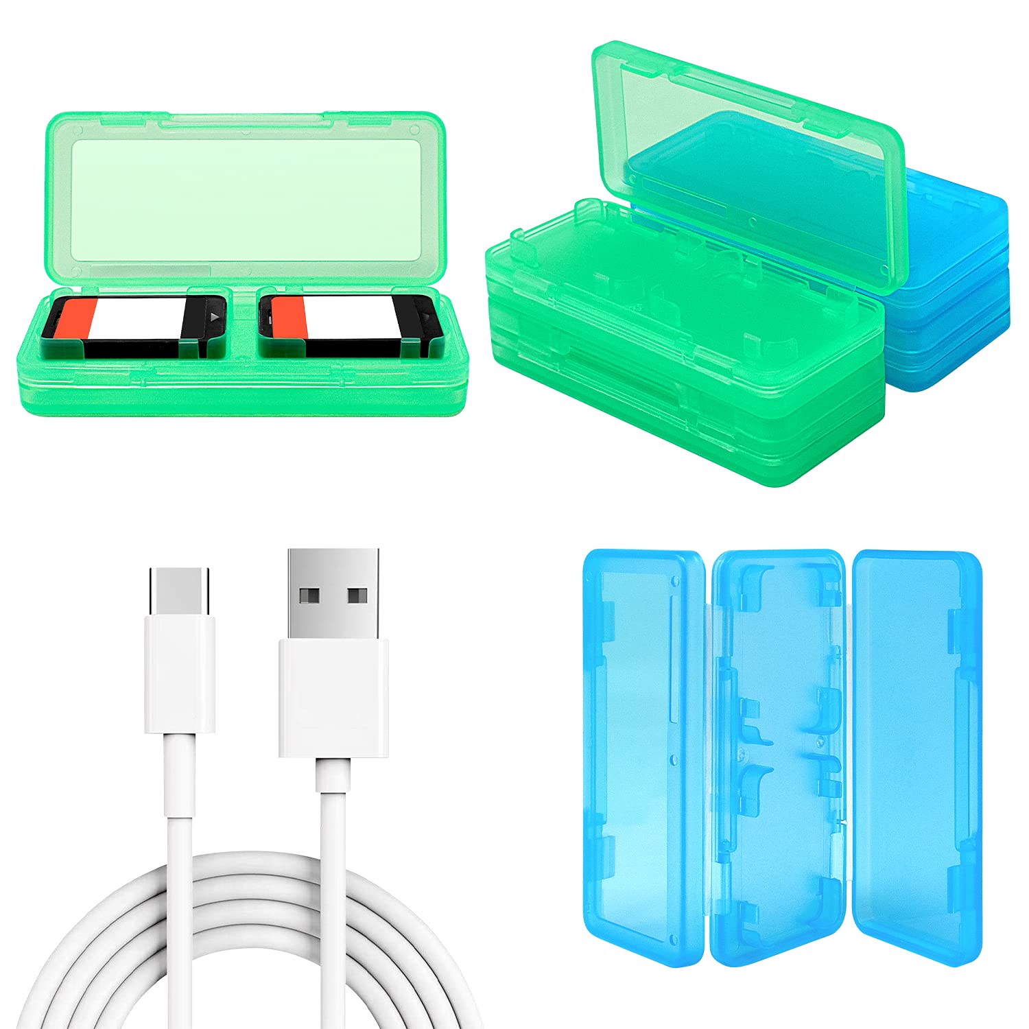 Accessories Kit Bundle for Switch OLED, 12 in 1 Essential Protection Kits Carrying Case for Nintendo Switch OLED Model 2021, Game Storage Case, Screen Protector, Silicone Cover Skin for OLED Joy Con