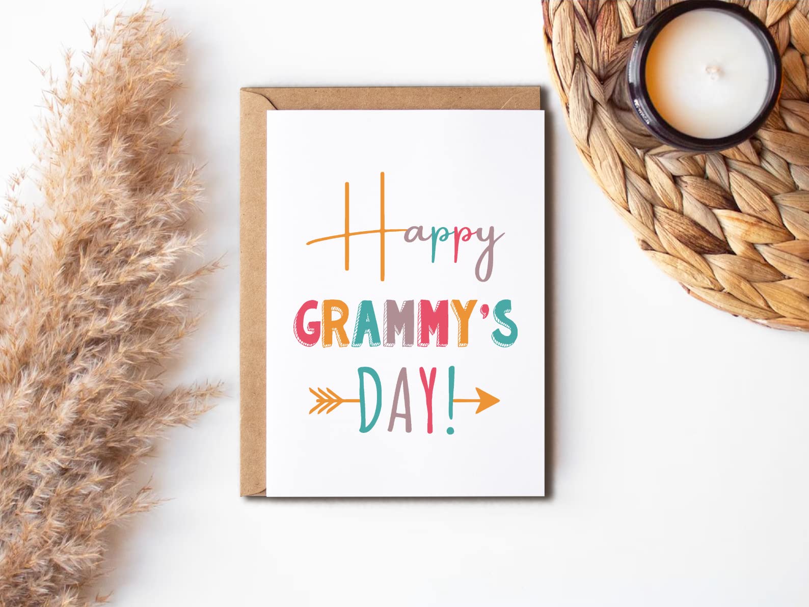 EirlysDesigns Greeting Card for Grammy or Grandma. Premium 5 x 7 inches Birthday or Mother's Day Card. Includes Envelope.