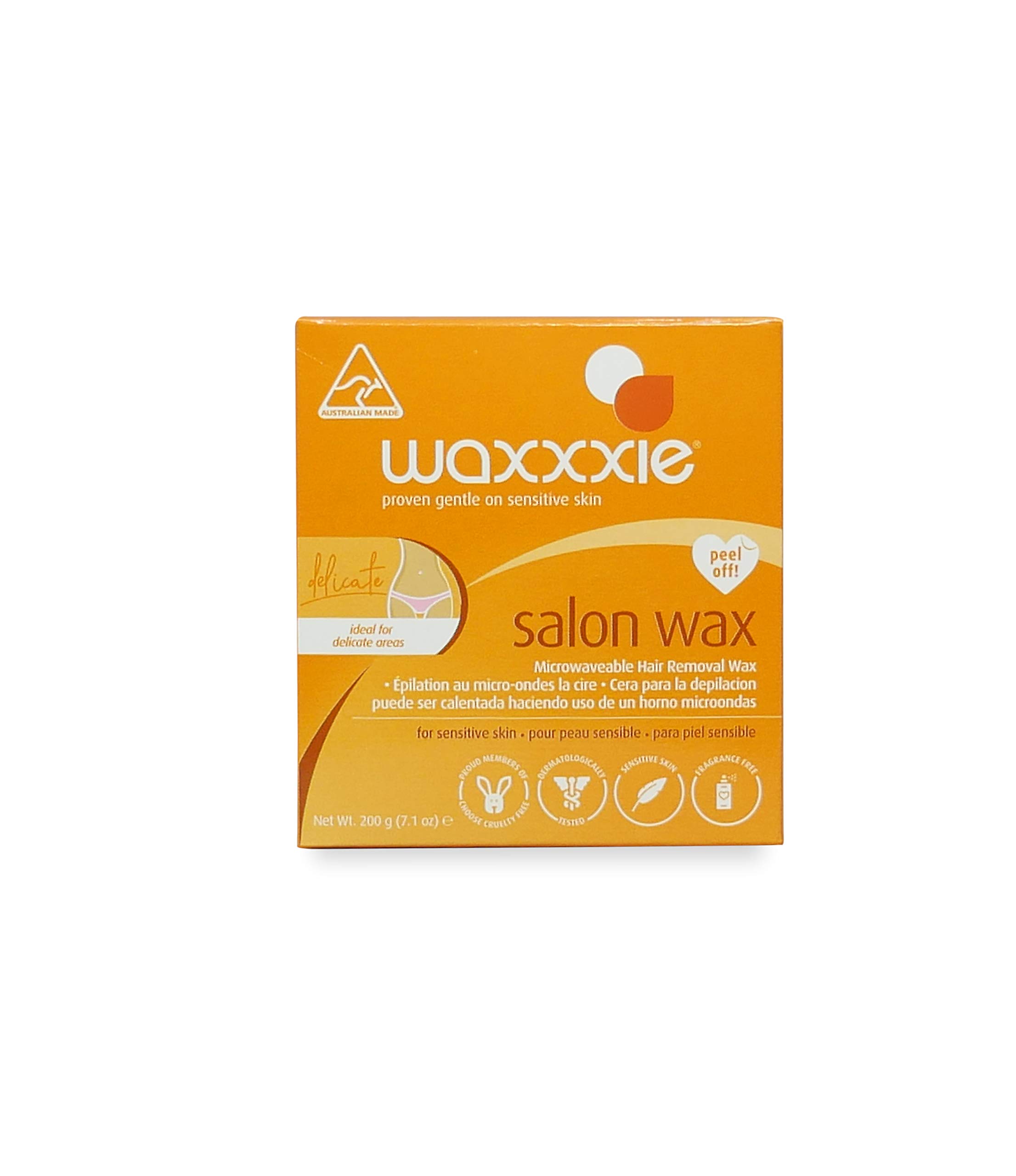 Waxxxie Salon Wax 6.7 fl oz Microwaveable Professional Peel Off Hair Removal Wax for Home Use with Salon-Quality Results