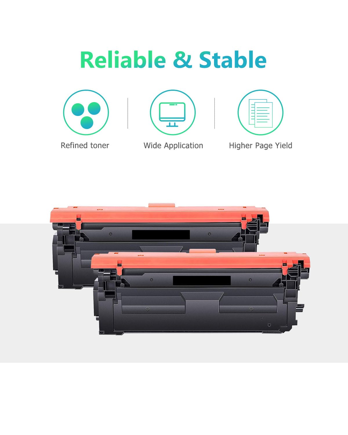 508A Toner Cartridge Compatible Replacement for HP 508X CF360A for Enterprise M552dn M553dh M553dn M553n M553x Flow MFP M577c M577z M577dn M577f Printer (2 Black)
