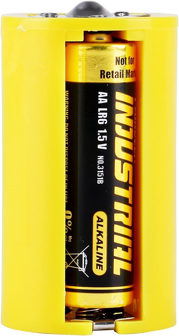 Whizzotech Parallel AA to D Battery Adapters Holder 1.5V Output Case Box 3 AA to 1 D Converter Pack of 8 (Yellow)