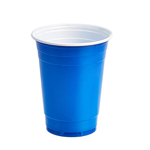 Amazon Basics Plastic Cups, 16oz, Pack of 120, Red, White, and Blue