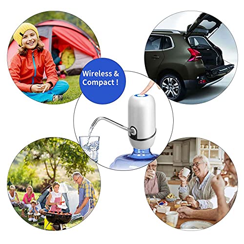 BANGMENG Water Bottle Pump,Electric Drinking Water Pump,USB Rechargeable Portable Water Dispenser,Automatic Shut-Off Water Pump Dispenser for Universal 5 Gallon Bottles