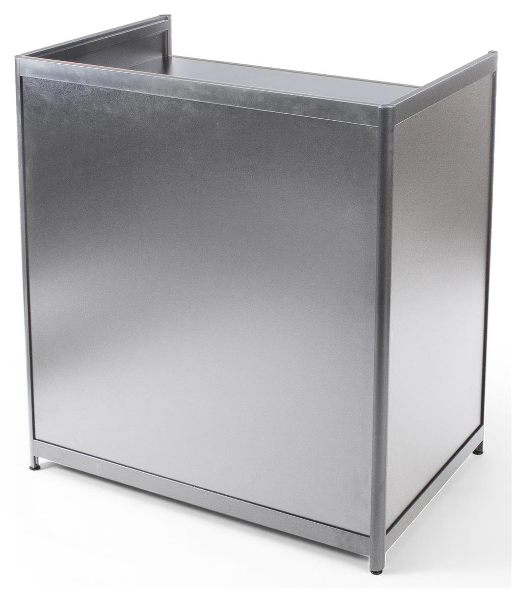 Displays2go, Laminated Registered Stand, Laminated MDF & Aluminum Construction β Silver Finish (JBQCW36)