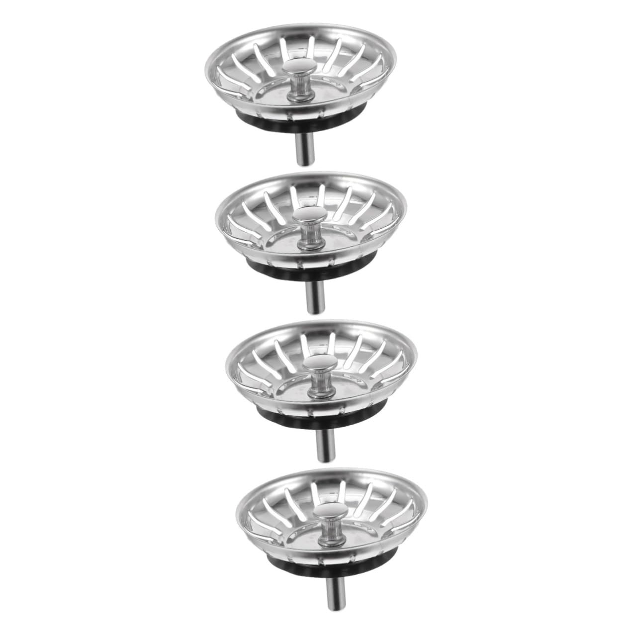 Housoutil 4 Pcs Water Leak Hair Sink Drain Covers and Strainers Sink Strainer Sink Draining Plugs Toilet Sink Bath Sink Large Wall Sticker Sink Drain Lids Sink Hair Food Tub Stainless Steel