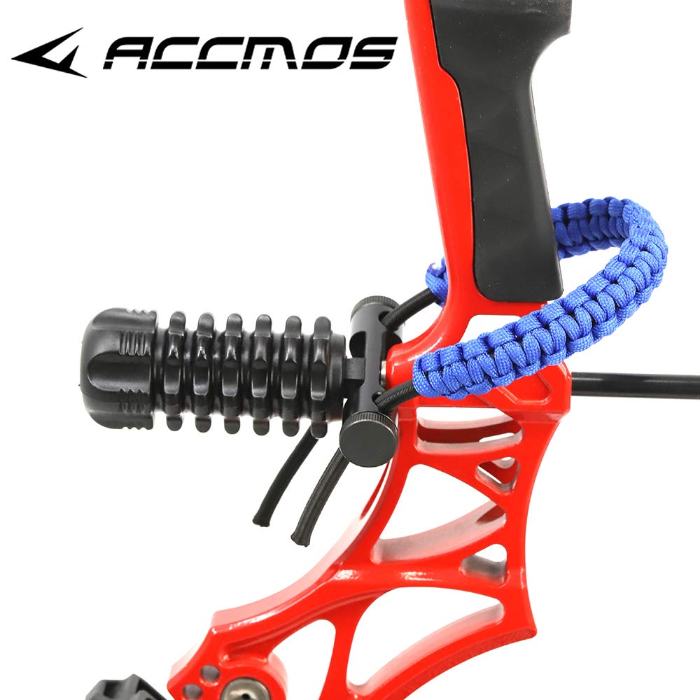 ACCMOS Compound Bow Sling Archery Wrist Sling Adjustable Multifunction Braided Parachute Cord Strap for Hunting Shooting Black
