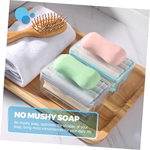 Alipis Box soap Box bar soap Dish soap Dispenser Bag Kitchen soap Dispenser soap bar Holder soap Tray Laundry soap containers Plastic Container pp Multifunction Suitcase Travel