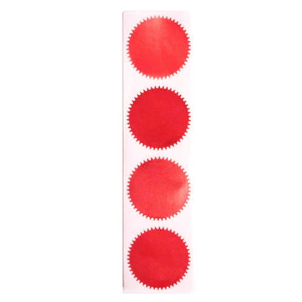 Foil Seal for Certificates, Diplomas, Notary, etc., 2" Diameter, 72 Self-Adhesive Seals per Package (Red)