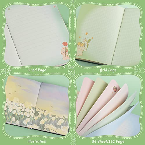 Cute Notebook, Colorful Blank Journal for Women, Leather Journals for Writing, Hardcover Kawaii Notebooks Beautiful Dairy with Magnetic Closure for Girl, Kids Gift 192pages(Garden)