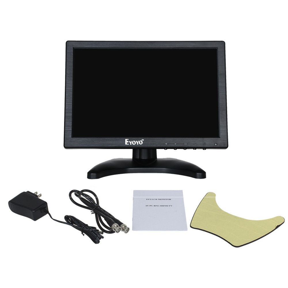 Eyoyo 10 Inch IPS LCD Monitor 1280x800 Resolution Support HDMI VGA BNC AV Input for PC TV Security Display(10 inch)