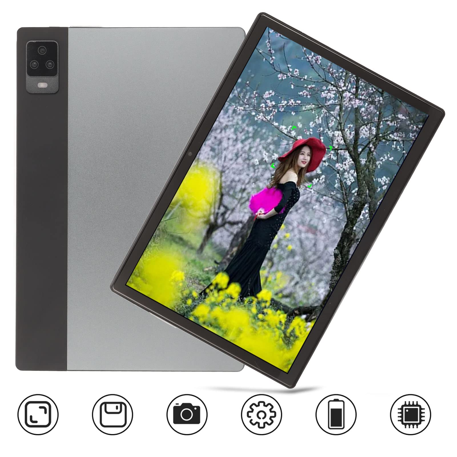Android 12 Tablet 10 Inch Tablet, Octa Core CPU 8GB RAM 256GB ROM, IPS Screen and Dual Speakers, 7000mAh Battery, HD Calling Tablet, Gray
