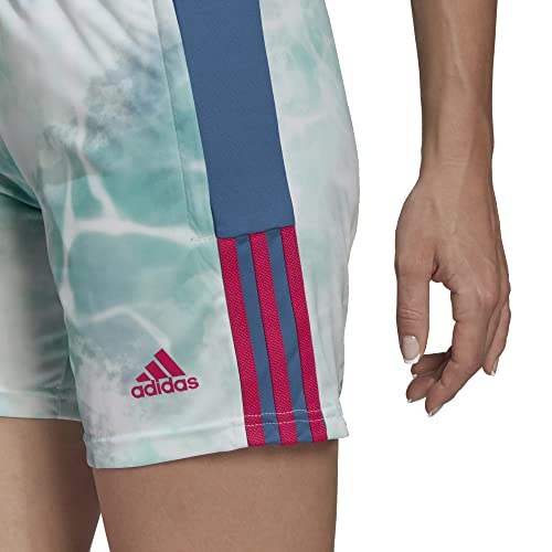 adidas womens Tiro Shorts, Altered Blue/Mint Rush/White, Medium US