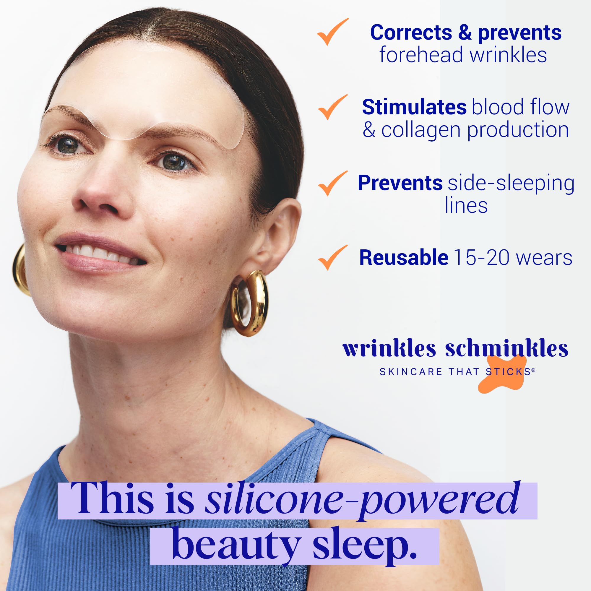 Wrinkles Schminkles Forehead Wrinkle Patches - Reusable Silicone Smoothing Pads for Brow Lift, Wrinkle Smoothers, Reduce Frown Lines & Face Lift (2 Pack)