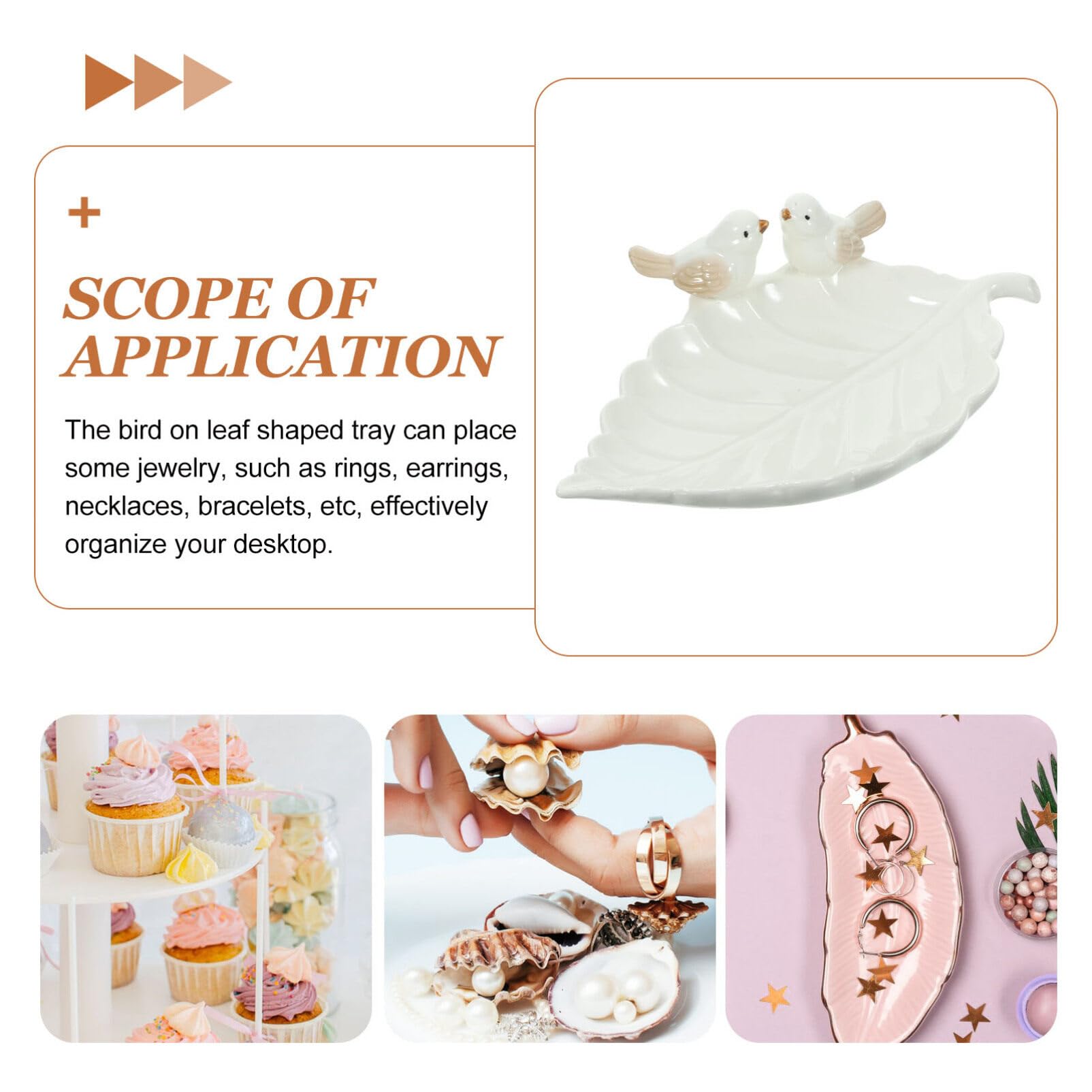 Alipis Jewelry Tray Earring Holder Necklace Display Dish Serving Trays Ceramic Ring Plate Desktop Necklace Container Candy Serving Dishes Display Tray Small Tray 3d Ceramics Dessert Plate