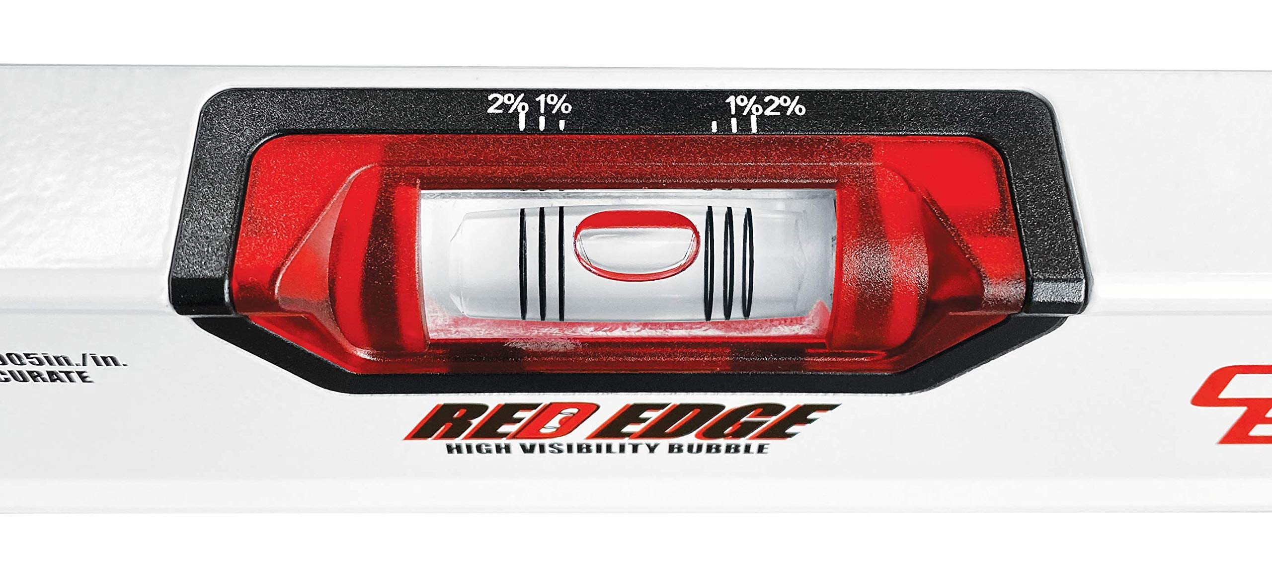 CE Tools 72 Inch Red Edge Level - 6 Foot Level Tool with Shock-Proof Vial, Milled Bottom, and Robust End Caps, Aluminum