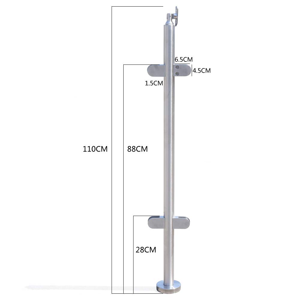Balustrade Post Balcony Handrail Stairs Railing Posts Guardrail 110cm Height,Used for All Kinds of Indoor Guardrail, Swimming Pool Guardrail