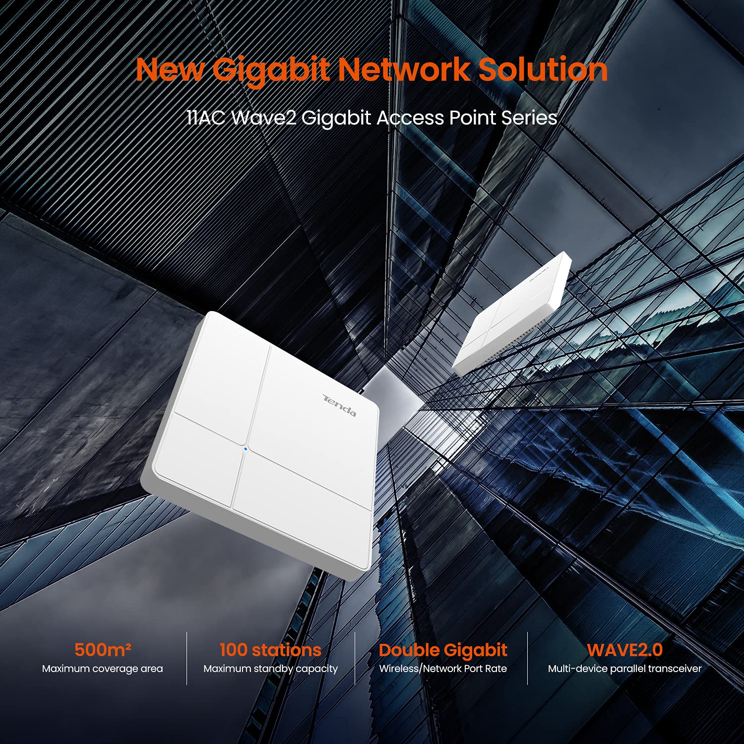 Tenda AC1200 Dual Band Gigabit Wireless Access Point, Ceiling Mount WiFi Access Point, Coverage 3200 sq.ft|PoE Powered|Surport IEEE 802.11ac Wave 2 and MU-MIMO|White(I24)