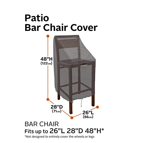 Classic Accessories Ravenna Water-Resistant 26 Inch Patio Bar Chair & Stool Cover, 2 Pack, Outdoor Patio Chair Covers