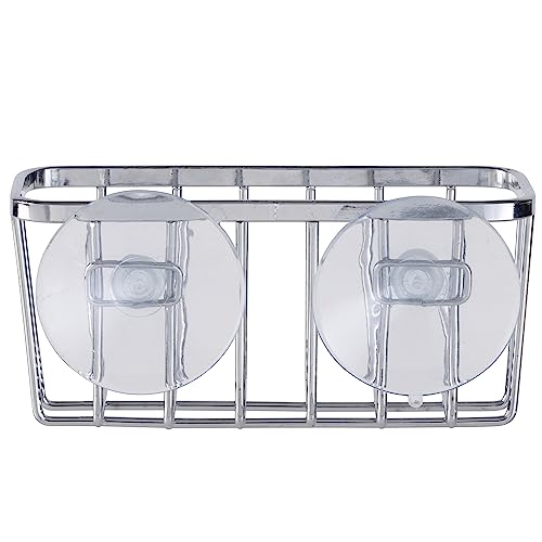 Kitchen Details Suction Cup Mount Sponge Holder | Sink Organizer | Compact Basket | Self-Draining | Chrome