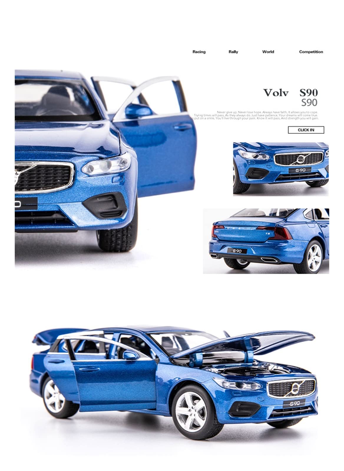 APLIQE Scale Model Vehicles for Volvo S90 Alloy Metal car Model simulates acousto-Optic Toy car 1:32 Sophisticated Gift Choice (Color : 2)