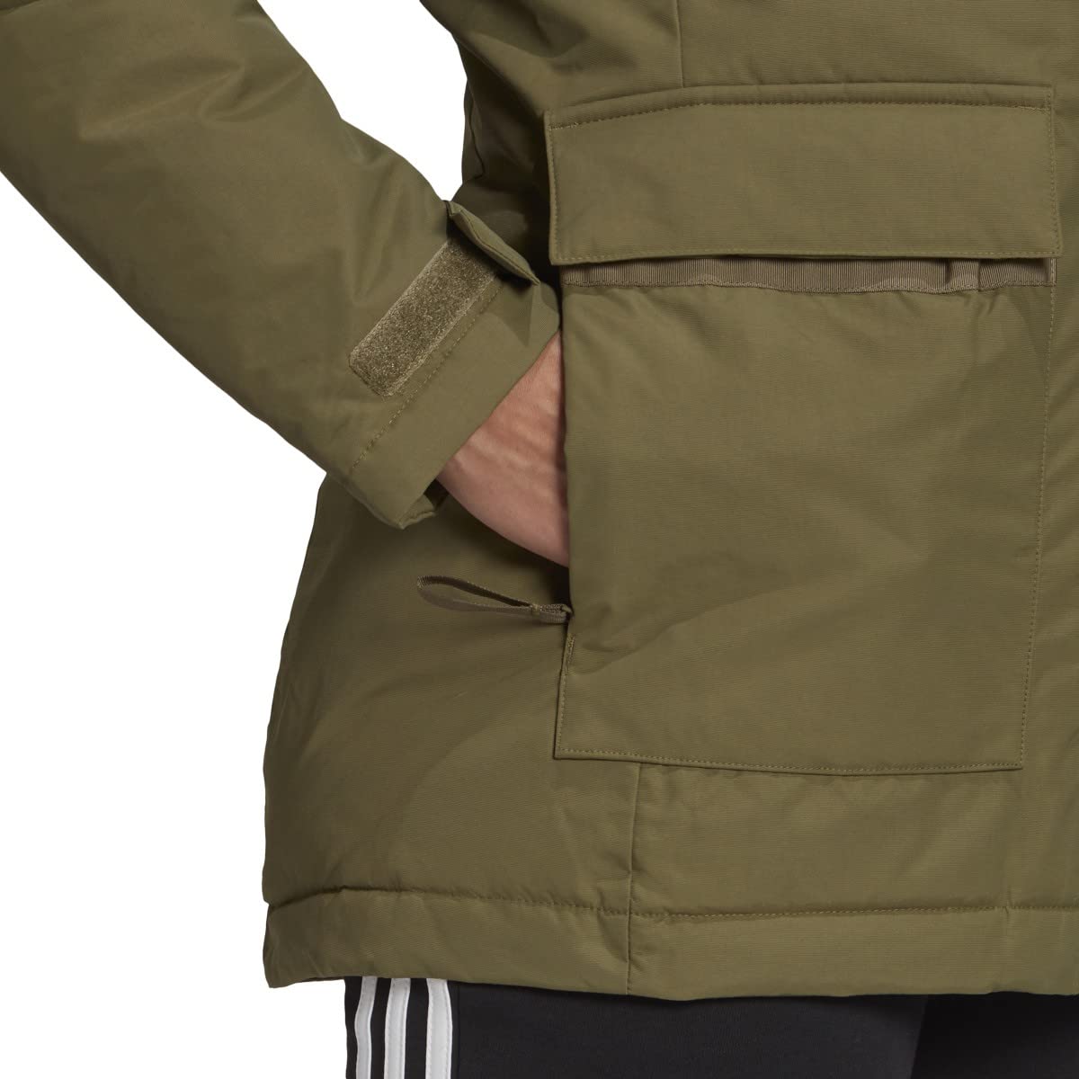 adidas womens Utilitas Hooded Parka Focus Olive Medium