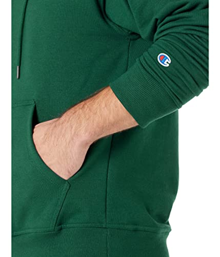 Champion Men's Powerblend Fleece Hoodie, C Logo Retired Colors, Forest Peak Green C Logo, X-Large