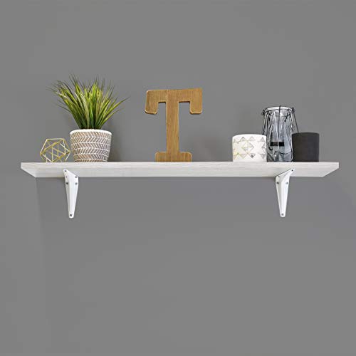 Amazon Basics Shelf Bracket - 10" x 12", 4-Pack, White
