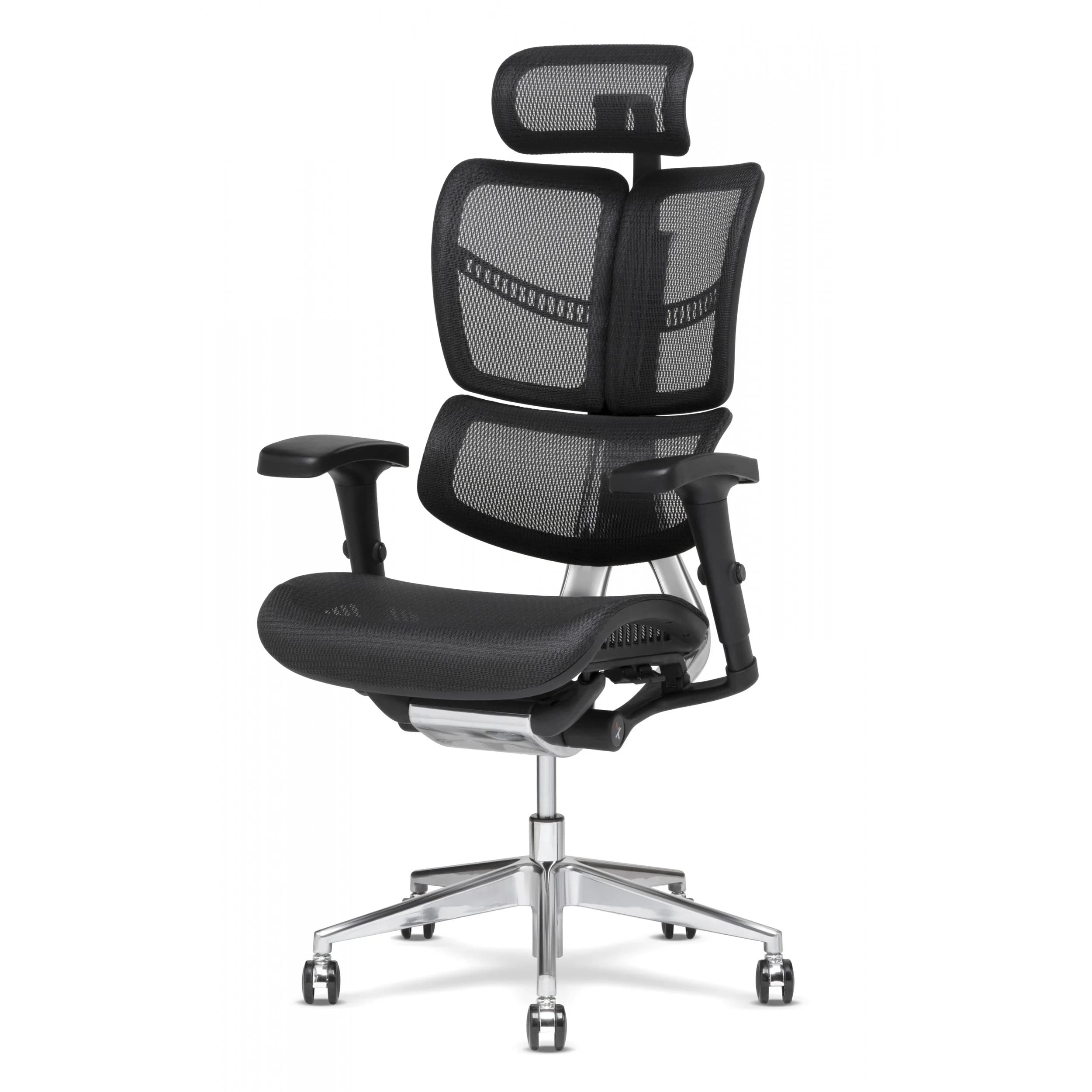 X-Chair XG-Wing Management Task Chair, Black K-Sport Mesh Fabric with Headrest - Ergonomic Office Seat/Split-Back Design/Dynamic Variable Lumbar Support/Floating Recline/Perfect for Long Work Days