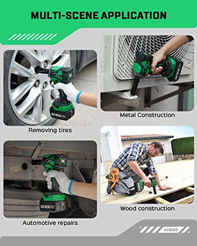 Avhrit Impact Wrench with a Battery, 650Nm/479ft-lbs Impact Wrench 1/2, Cordless Compact Impact Wrench, Brushless Impact Driver Kit for Car Tires Home