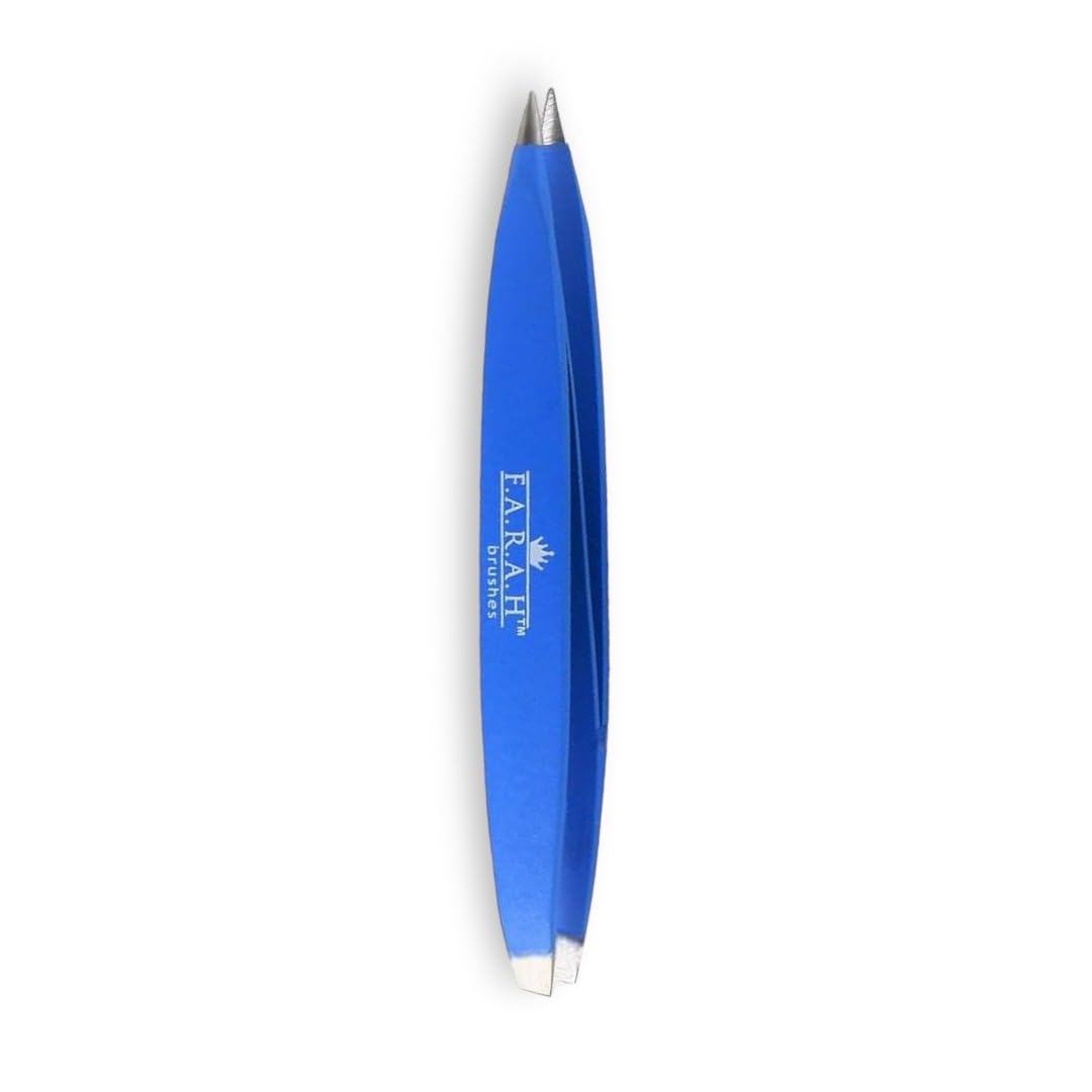 F.A.R.A.H. Z-Tweeze Professional Stainless Steel Dual Ended Precision Tweezers with Slanted and Pointed Tips