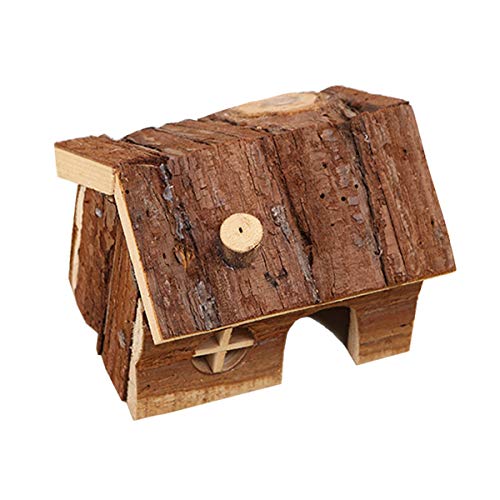 Hamster Wooden House Small Pets Hideout + Flying Saucer Silent Running Exercise Wheel for Dwarf Hamster Russian Robo