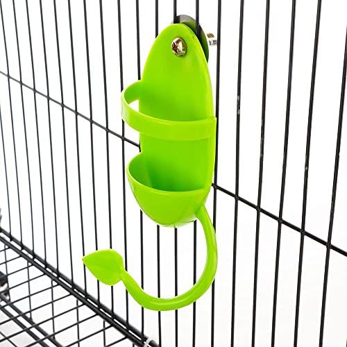Bird Feeding Cup Rack Bird Food Holder Cuttlebone Holder Bird Cage Bowl Stand Food Fruit Holder for Cockatiel Parrot Macaw Birds Small Animal 2 Pack