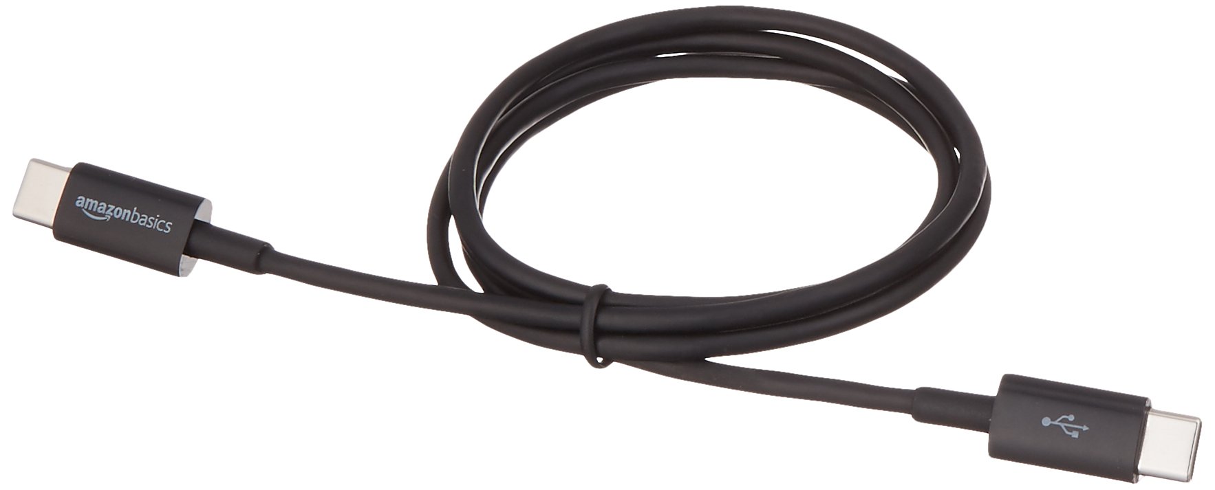 Amazon Basics USB Type-C to USB Type-C 2.0 Cable - 9-Foot, Black, 5-Pack