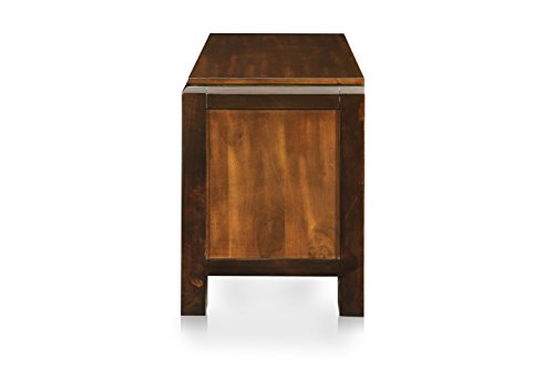 HOMES: Inside + Out 3 Piece ioHOMES Cleo Transitional Multi-Tone Bed Set with 2 Nightstands, Full, Acacia