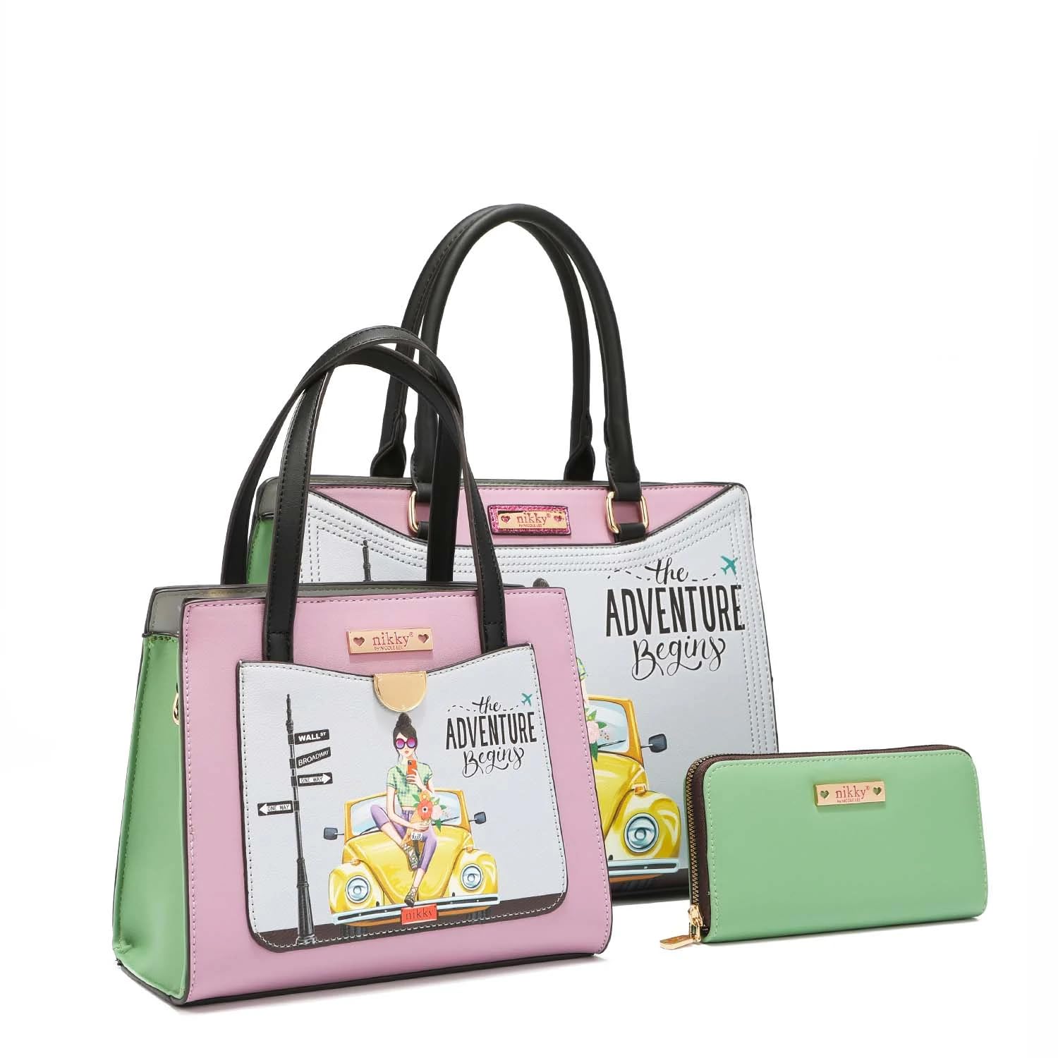 FUN BEGINS 3 PIECE SET (HANDBAG, CROSSBODY, WALLET)