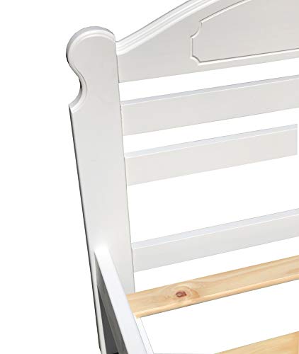 Twin Trundle Bed White Finish Solid Pine Wooden Arizona Trundle Bed 39 x 75 in Wooden Slats Support Unfinished Bedroom Single Wooden Bed Frame Hand Finished