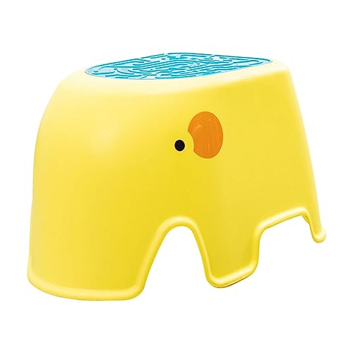 KLKCMS Kids Step Stool Toddler Step Stool,Multifunctional,Non Slip,Elephant Shaped,Durable Bathroom Step Stool Poop Stools for Kitchen,Bathroom, Yellow