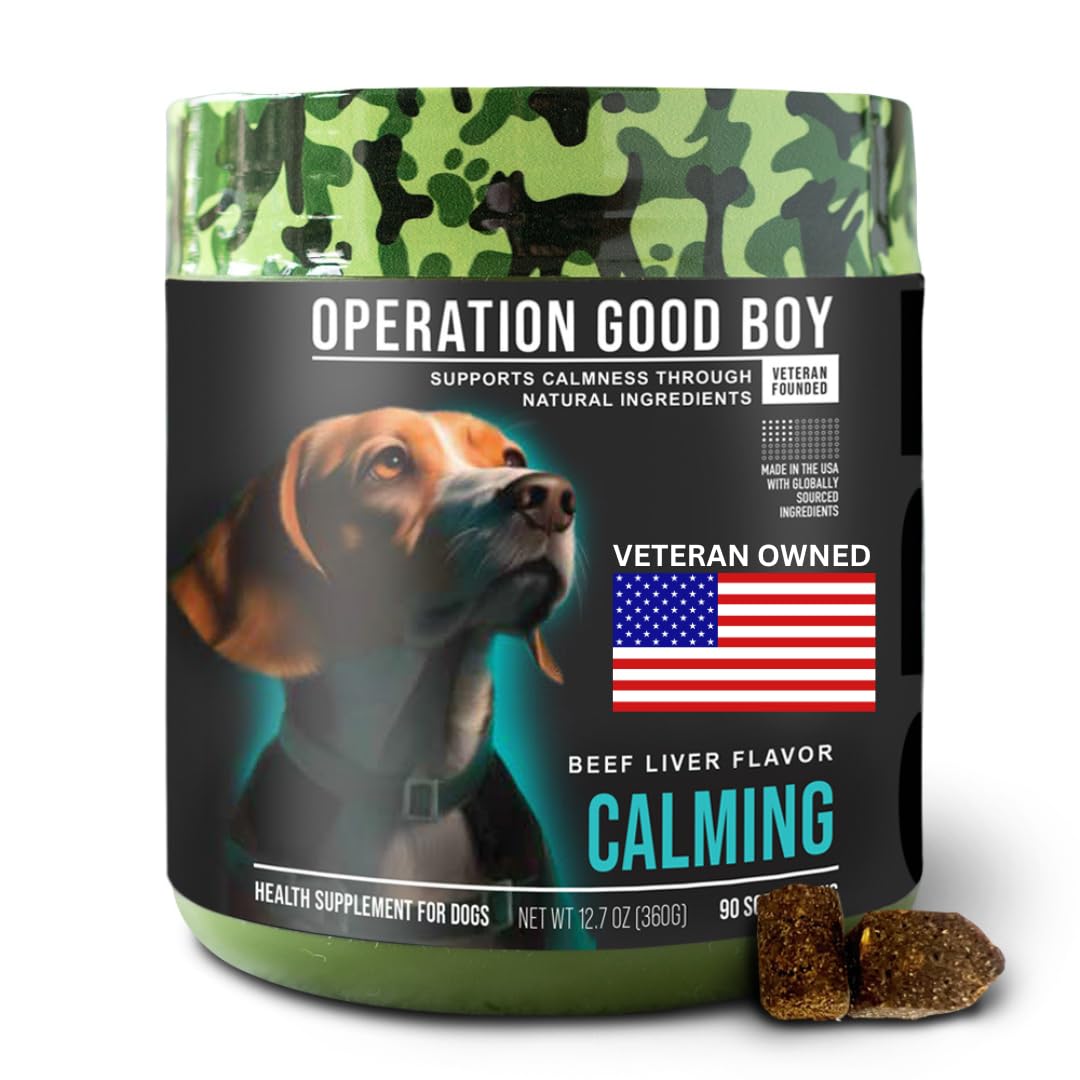 O.G.B. Operation Good Boy - SRE: Calming Supplement for Pets - 90 Count Soft Chews - 12.7oz - Alleviates Anxiety and Promotes Relaxation - Made Natural Ingredients - Veteran Owned