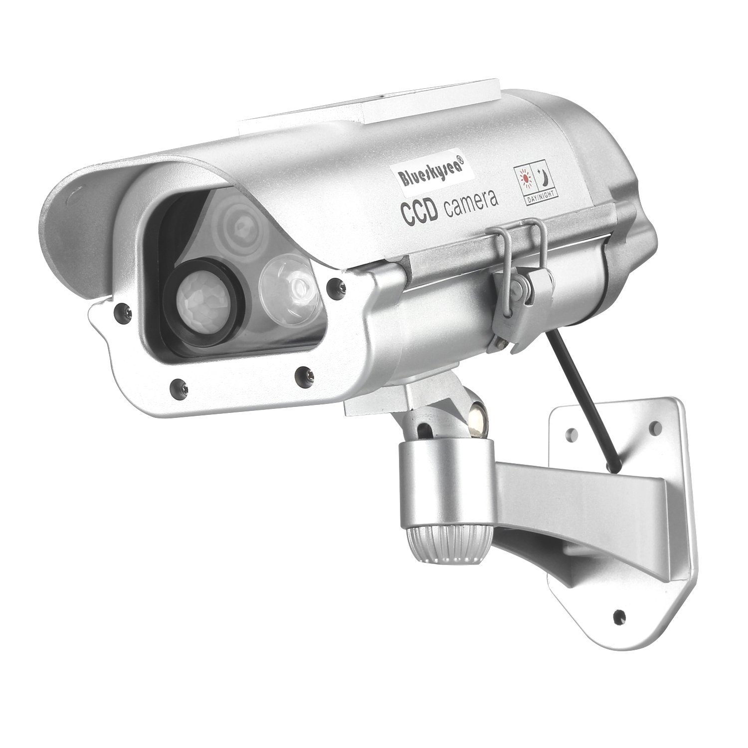 Fake Security Camera 1080P, Dummy Outdoor CCTV Cam with Solar Powered Human Sensor Flash Lights for Home Lane