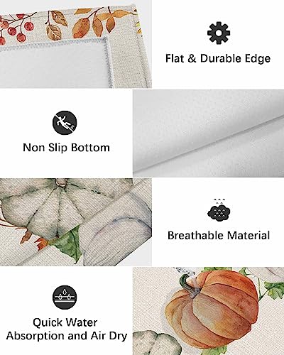 Fall Outdoor Patio Rugs Thanksgiving Pumpkin Sunflower Outdoor Area Rug Maple Leaf Non-Slip Backyard/Camping RV Rug/Deck/Porch Rug Front Door Floor Mat Carpet,6x9ft,