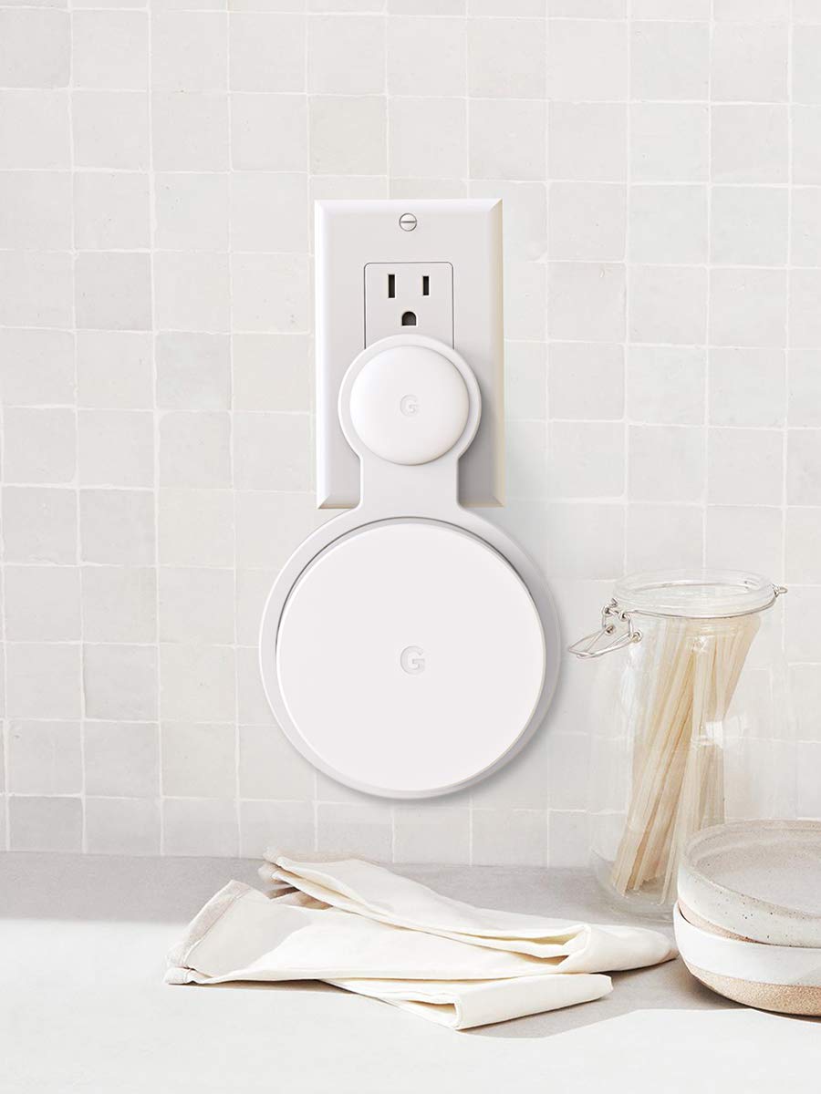 Outlet Wall Mount for Google WiFi AC1200, No Messy Wires Space Saving Easily Be Moved Outlet Mount for Google Mesh WiFi Router, Best Design for Winding Power Cord (3 Pack)